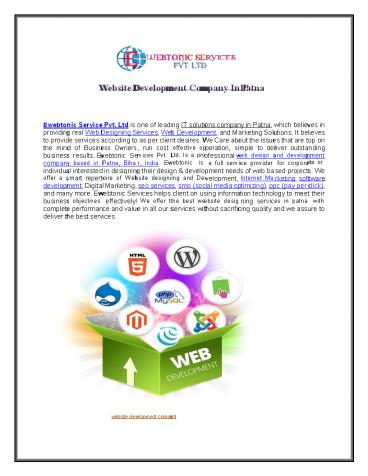 Best Web Dovelopment Company In Patna presentation | free to download