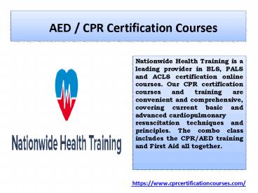 PPT – AED / CPR Certification Courses (1) PowerPoint presentation ...