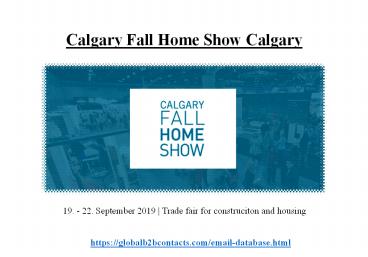 Calgary Fall Home Show Calgary presentation | free to download