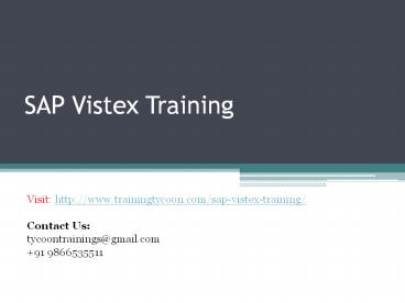 SAP VISTEX Training | Best SAP VISTEX Online Training in India - TT ...