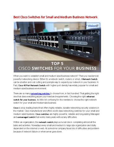 Best Cisco Switches for Small and Medium Business Network presentation ...