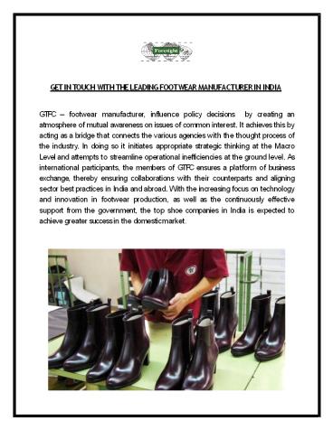 Footwear Manufacturer presentation | free to download