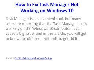 How to Fix Task Manager Not Working on Windows 10 presentation | free ...