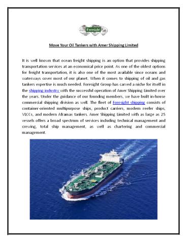 Shipping Industry presentation | free to download