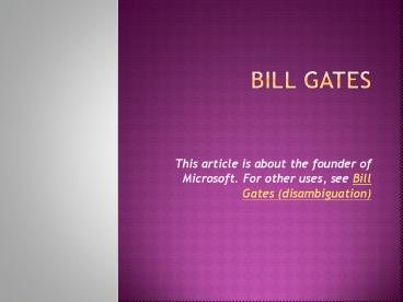 Bill Gates presentation | free to download