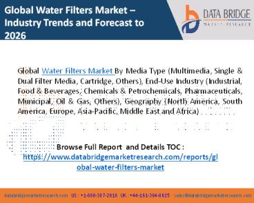 Global water filters market presentation | free to download