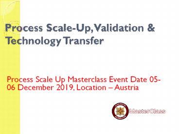 process scale up TRAINING (1) presentation | free to download