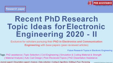 PPT – Recent PhD Research Topic Ideas for Electronics and Communication ...