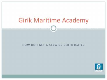 How do I get a STCW 95 certificate presentation | free to download