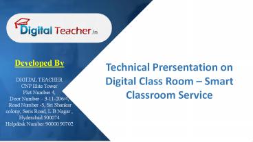 PPT – Technical Presentation on Digital Class Room – Smart Classroom ...