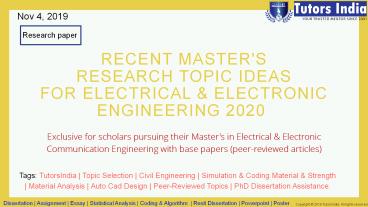PPT – Recent Master’s Research Topic Ideas for Electrical and ...