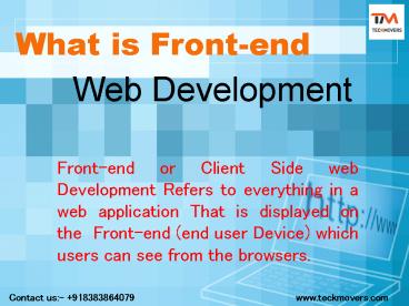 What is Front-end Web Development presentation | free to download