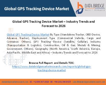 PPT – Global GPS Tracking Device Market – Industry Trends and Forecast to 2026 (1) PowerPoint ...