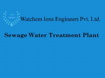 PPT – Waste Water Treatment (Sewage Treatment) PowerPoint presentation ...