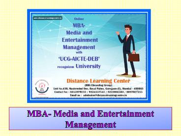 MBA- Media and Entertainment Management presentation | free to download