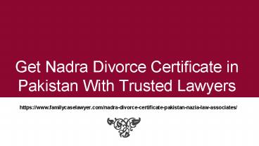 Nadra Divorce Certificate From Union Council | Pakistani Divorce ...