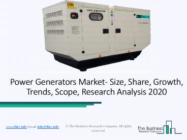 Power Generators Market Worldwide Business Growth and Future Prospects ...
