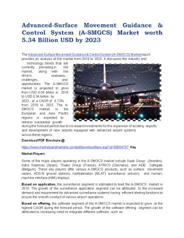 Advanced-Surface Movement Guidance & Control System (A-SMGCS) Market ...