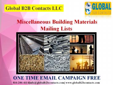 Miscellaneous Building Materials presentation | free to download