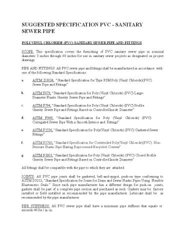 PPT – Suggested Specification for Sanitary sewer pipe installation ...