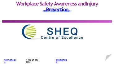Health and Safety Statement - SHEQ Centre of Excellence presentation ...