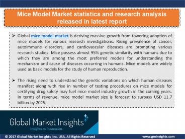 Mice Model Market 2019 to 2025, key industry players & growth trends ...