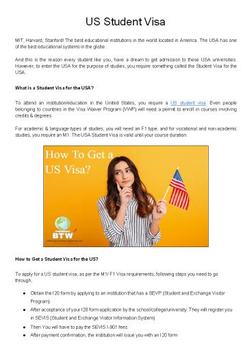 US Student Visa presentation | free to download