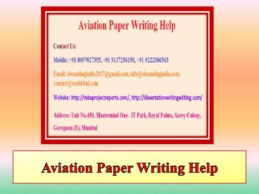 PPT – Aviation Paper Writing Help PowerPoint presentation | free to ...