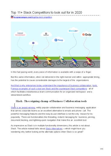 Top 11+ Slack Competitors to look out for in 2020 presentation | free ...