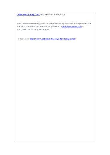 PPT – Online Video Sharing Clone - Top PHP Video Sharing Script ...