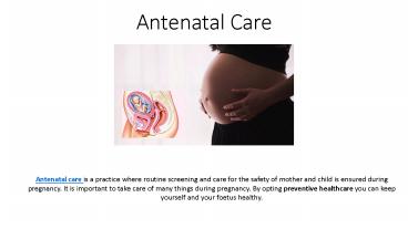 Antenatal Care presentation | free to download