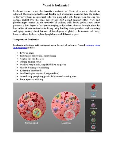 Leukemia Overview, Symptoms and Treatment presentation | free to download