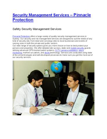 PPT – Security Management Services Providers in Sydney – Pinnacle ...