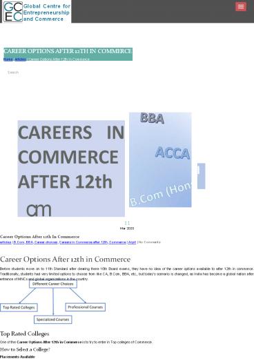 Career Options After 12th in Commerce presentation | free to download