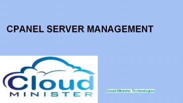 CPANEL SERVER MANAGEMENT presentation | free to download