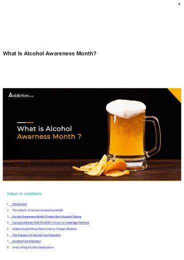 What Is Alcohol Awareness Month? presentation | free to download