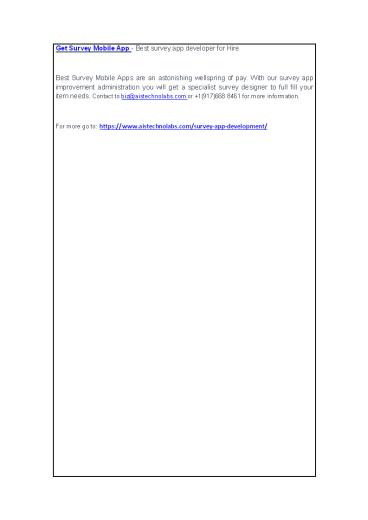 PPT – Get Survey Mobile App - Best survey app developer for Hire ...