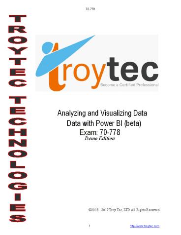 Analyzing and Visualizing Data with Power BI 70-778 in just a first trial presentation | free to ...
