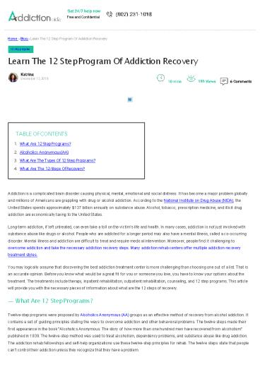 Learn the 12 Step program of addiction recovery (1) presentation | free ...