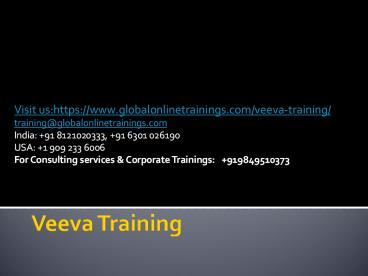Veeva Training | VEEVA SALESFORCE TRAINING from India presentation ...