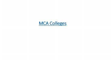 MCA Colleges presentation | free to download