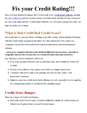 PPT – Bad Credit Repair PowerPoint presentation | free to download - id ...