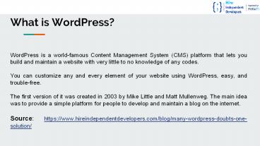 What is WordPress? presentation | free to download