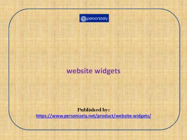 PPT – website widgets PowerPoint presentation | free to download - id ...