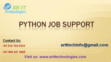 Python Job Support | Python Online Job Support - AR IT presentation ...