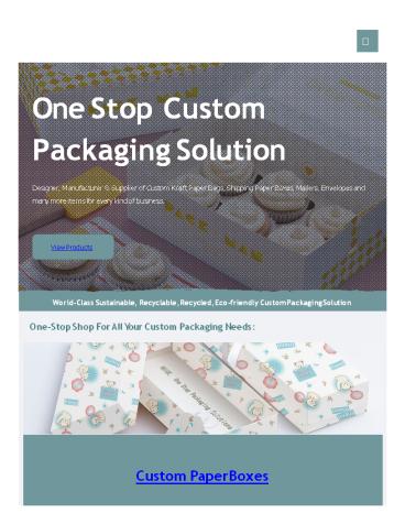 PPT – Custom Paper Packaging: Kraft Paper Bags, Boxes, Envelopes ...