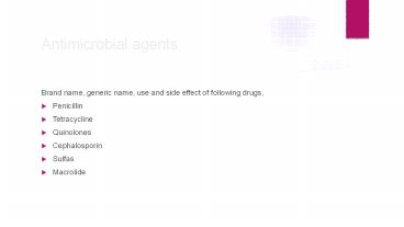 antimicrobial agents presentation | free to download