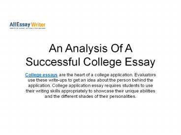 PPT – College Essay PowerPoint presentation | free to download - id ...