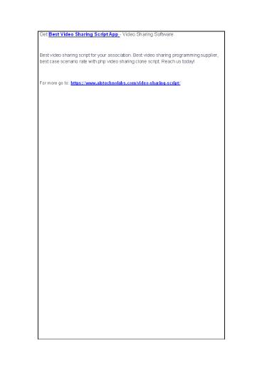 PPT – Get Best Video Sharing Script App - Video Sharing Software ...