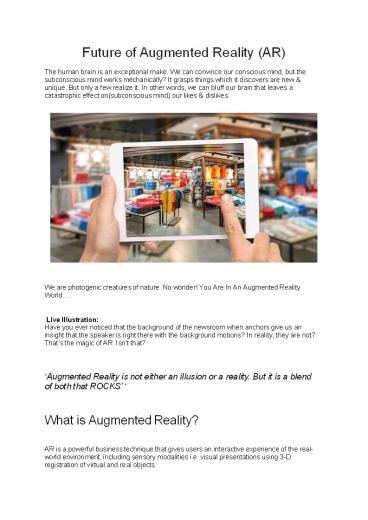 Future of Augmented Reality presentation | free to download
